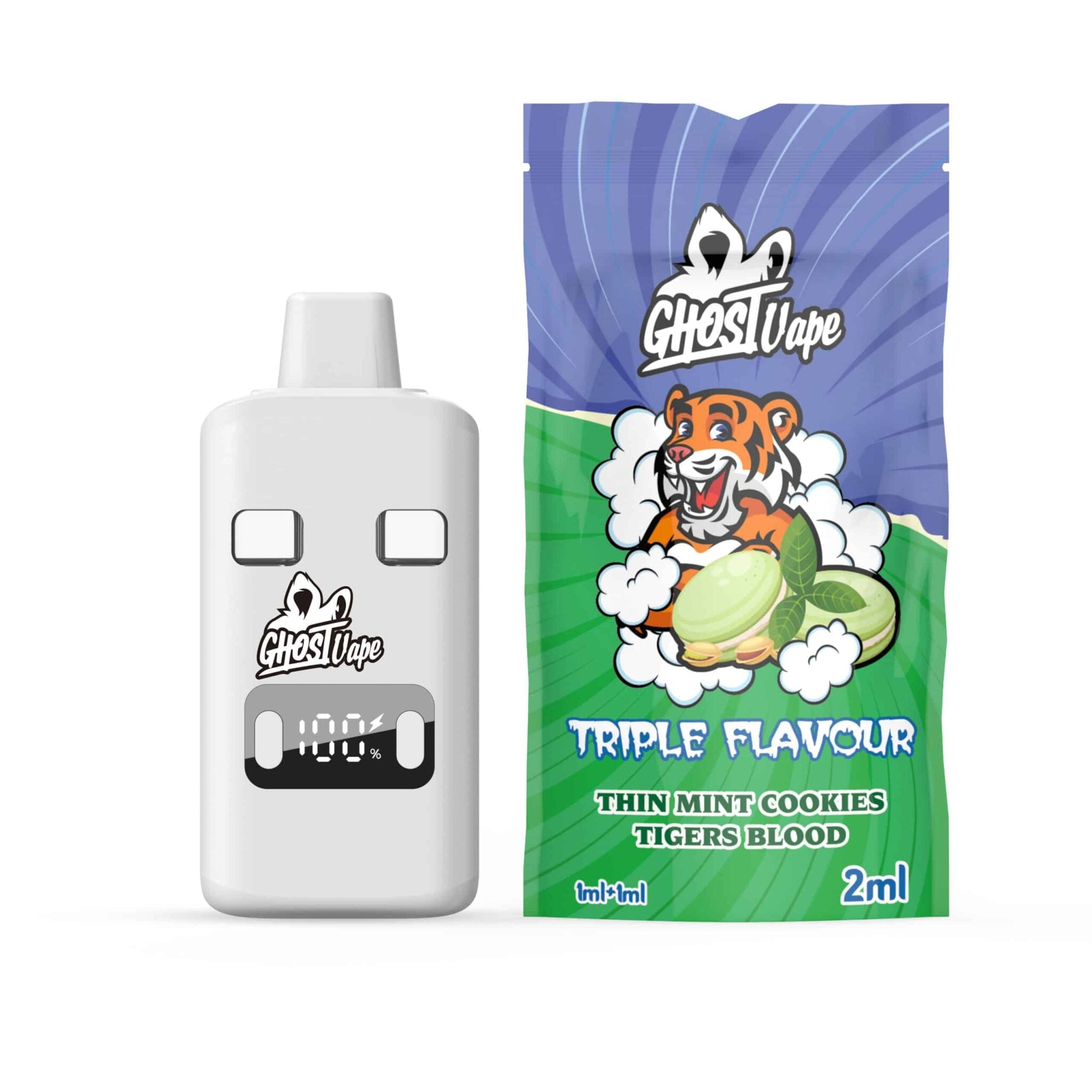 GHOST Vape – Thin Mint Cookies / Tigers Blood – 2000mg (1g/ 1g ) THC ...
